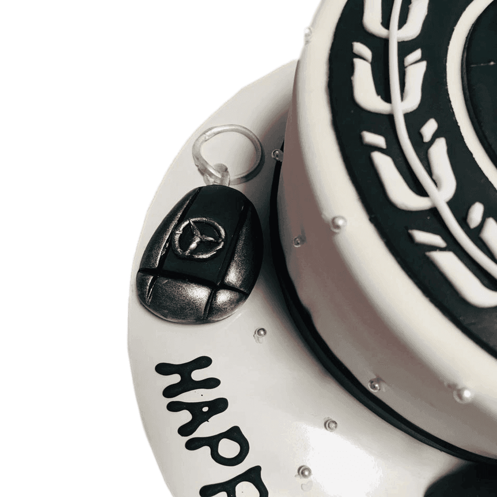 Benz Theme Birthday Ribbon Cake by Yalu Yalu